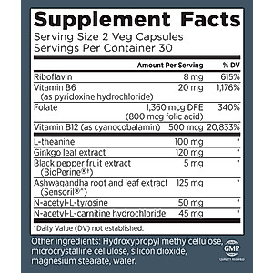 Primal Health CogniForce - Memory & Brain Health - Acetyl L-Carnitine Formula - Better Cognitive Performance - Clarity + Focus + Better Recall + Calm Thinking - Dietary Supplement - 60 Capsules