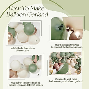 130Pcs Sage Green Gold Balloon Garland Arch Kit with Sage Green Sand White Gold Balloons for Baby Shower Bridal Shower Birthday Engagement Wild One Party Decorations