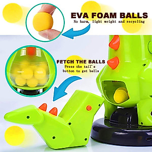 TFSeven Dinosaur Shooting Toys for Kids, Target Shooting Battle Games with LCD Score Record and 2 Air Pump Guns and 24 Soft Foam Bullets Interactive Target Practice Toys Gift for Boys and Girls