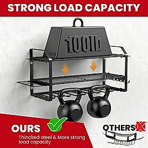 VZZNN Power Tool Organizer, Drill Holder Wall Mount with 5 Slots, Metal Drill Rack for Garage Organization, Cordless Drill Storage for Father's Day Gift