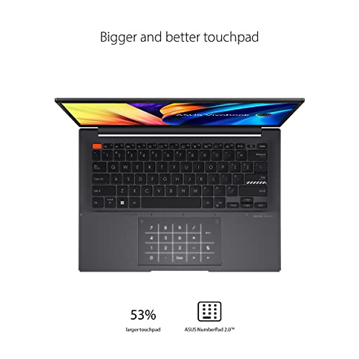ASUS VivoBook S 14 OLED Slim Laptop, 14” 2.8K 16:10 Display, Intel Evo Platform, Intel Core i7-12700H CPU, 16GB RAM, 512GB SSD, Windows 11 Home, Indie Black, K3402ZA-DB74