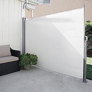 Barton 96078-1 Retractable 9.8ft Rugged Side Awning Patio Sunshine Privacy Divider Wind Screen Longer Service Life, Suitable for Courtyard, Roof Terraces and Pools, Gray