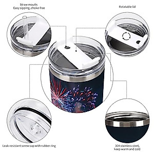 Fireworks over The Tower Bridge London Britain UK 40OZ Tumbler Stainless Steel Travel Mug Water Bottle Car Cup Tea Cups with Lid Black-style