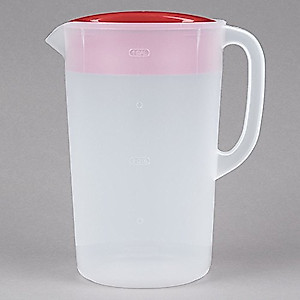 Rubbermaid FBA_3063R1WHT 1 Gal. Red Lid Pitcher, 1