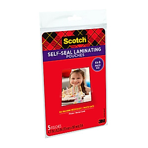 3 Pack of 5 Scotch 4 x 6 Inches Self-Sealing Laminating Pouches