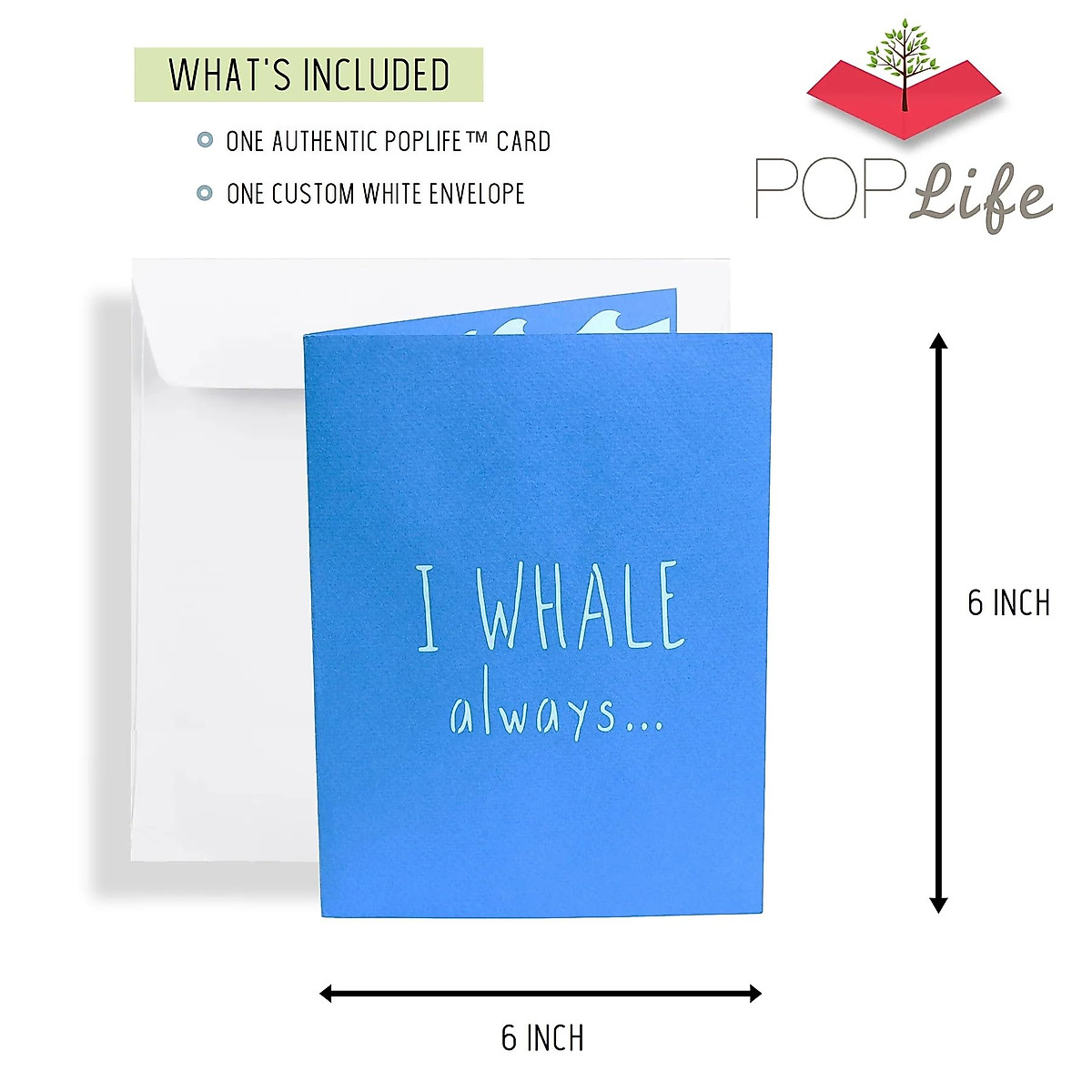 PopLife Humpback Whale Parent and Child 3D Pop Up Card - Mother's Day Gift, Whale Lover's Birthday, Graduation - for Mom, for Daughter, for Son, for Parent, for Dad