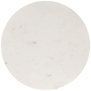 Deco 79 Mango Wood Cake Stand with Wood Base, 10" x 10" x 5", White