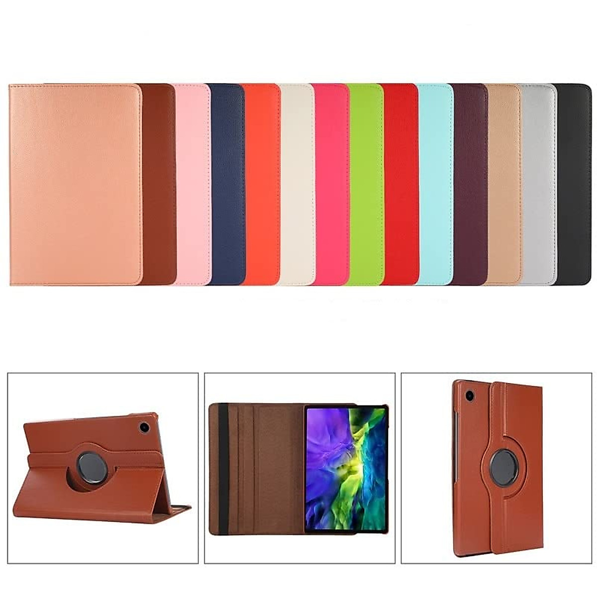 kuaijiexiaopu Covers for Samsung Galaxy Tab A8 2021 10.5 SM-X200 SM-X205, PU Leather Rotation Case Tablet Cover for Samsung Tab A8 10.5 (Color : C8)