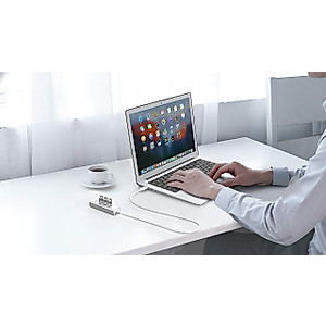 LENTION 3-Port USB 3.0 Hub with Gigabit Ethernet Adapter Compatible MacBook Air/Pro (Previous Generation), iMac, Surface, Chromebook, More Type A Laptops - Ultra Slim (CB-H23s-0.5M, Silver)