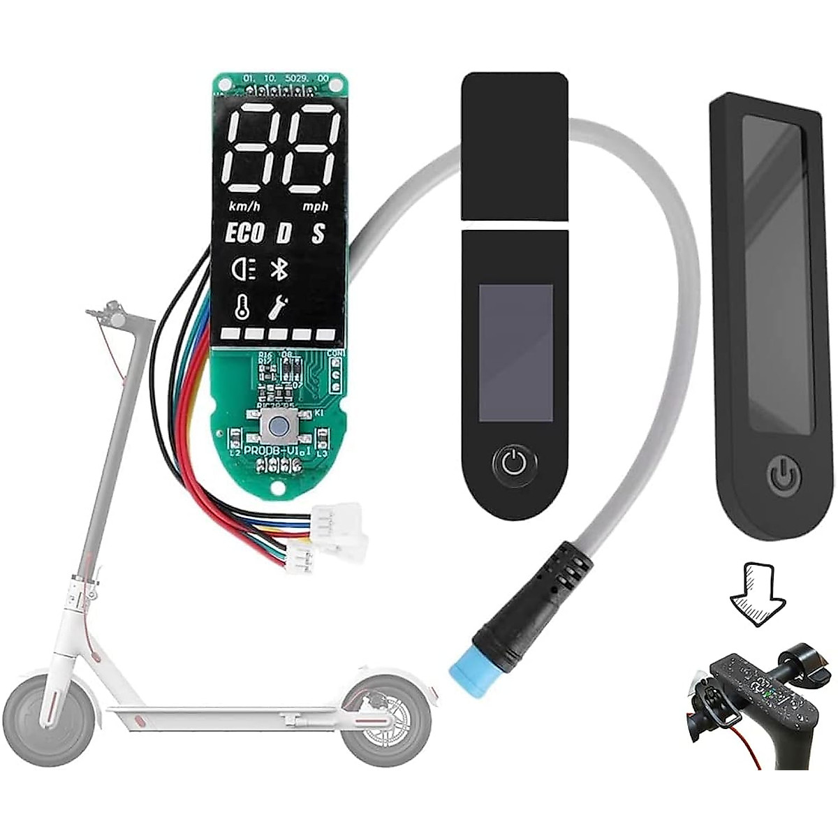 GLDYTIMES M365 Pro Dashboard Replacement for Xiaomi M365 Pro Electric Scooter Circuit Board Upgraded Version Circuit Board and Clear Screen Cover