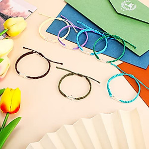 Jadive 12 Pcs Small Cross Bracelet Bulk for Women Adjustable Nylon Rope Christian Handmade Braided Bracelet for Women(Colorful)
