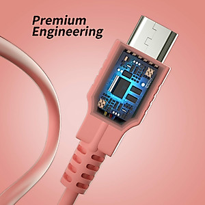 HEATFUN Fast Charging Cable for Switch, MacBook, Pixel C, LG Nexus 5X G5, Nexus 6P/P9 Plus, One Plus 2, Sony XZ and More - Coral (4.92ft)