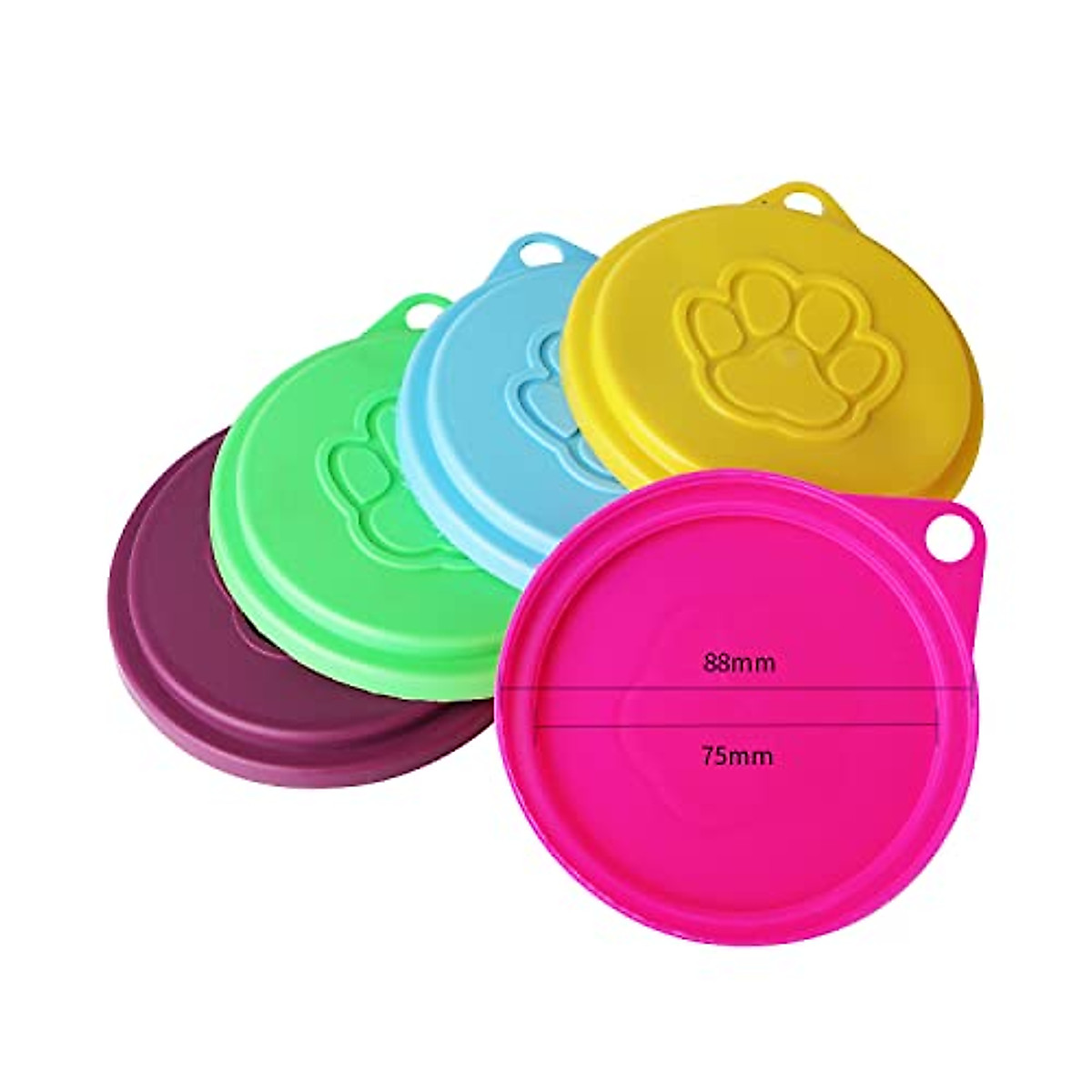 JIAKAI 5 PCS Pet Dog Cat Food Can Cover Pet self-Sealing，Reusable pet Food lids, Environmentally Friendly（Color Random）