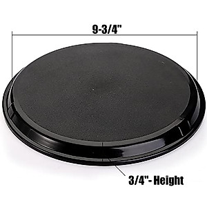 Yesland 6 Pack Restaurant Serving Trays, 11 Inch Non-Slip Tray Ottoman Tray, Plastic Coffee Table Circle Tray with Raised Edges for Breakfast, Drinks, Snack for Coffee Table, Dining Table, Black