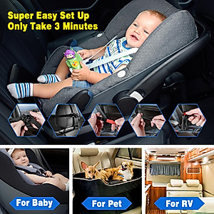FEISIKE Baby Car Camera, 4.3'' Back Seat Baby Car Camera Mirror for Crystal Infrared Night Vision, 360° Rotation & 149° Wide View, 3 Mins Easy Installation