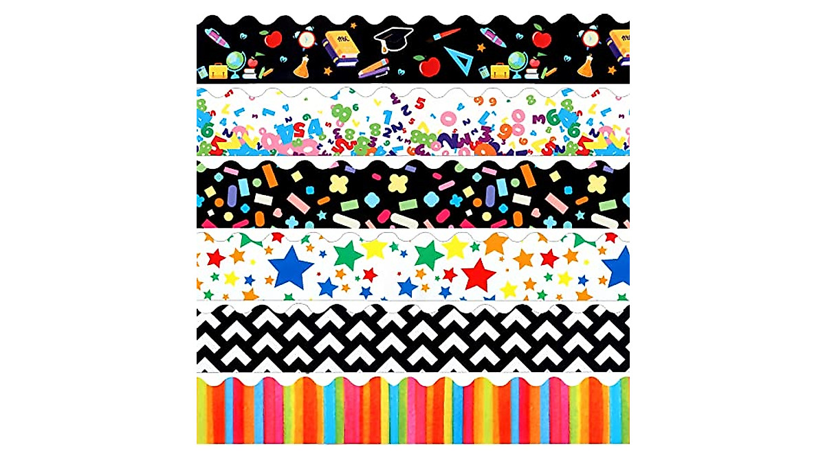 Vibrant Confetti Bulletin Board Borders - 72 Packs