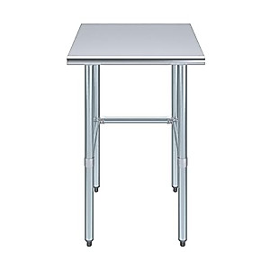 24" x 24" Open Base Stainless Steel Work Table | Residential & Commercial | Food Prep | Heavy Duty Utility Work Station | NSF