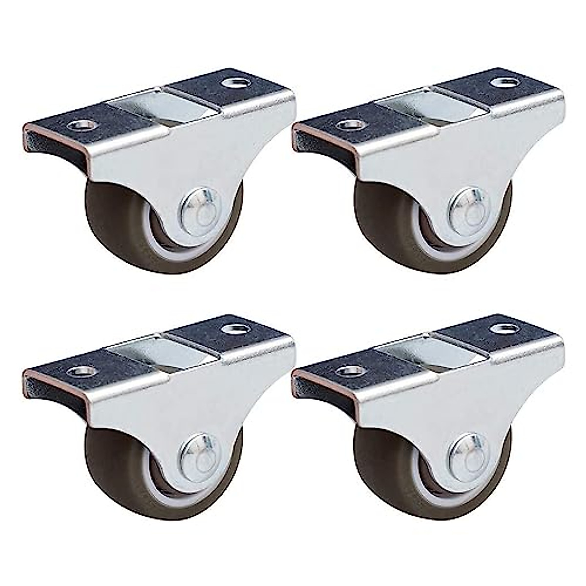 Castor Wheels Moving Caster Wheels Caster Rubber Wheel, for Transport Furniture Fixed Castor Wheels 25mm,Rubber Fixing Castors 50mm,Set of 4 (Size : 2inch)