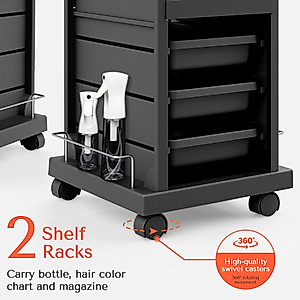 TASALON Salon Trolley Cart for Salon Station - Space Saving Salon Rolling Cart for Extra Storage - Hair Salon Beauty Cart - 6-Tray Salon Cart - Multipurpose Tool Cart - Tattoo Tray
