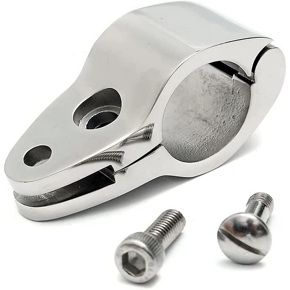 2Pcs Boat Bimini Top Hinged Jaw Slide, Stainless Steel 316 Marine Boat Canopy Tube Clamp Fitting Boat Accessories (Type: with Lock nut, 1 1/4inch)