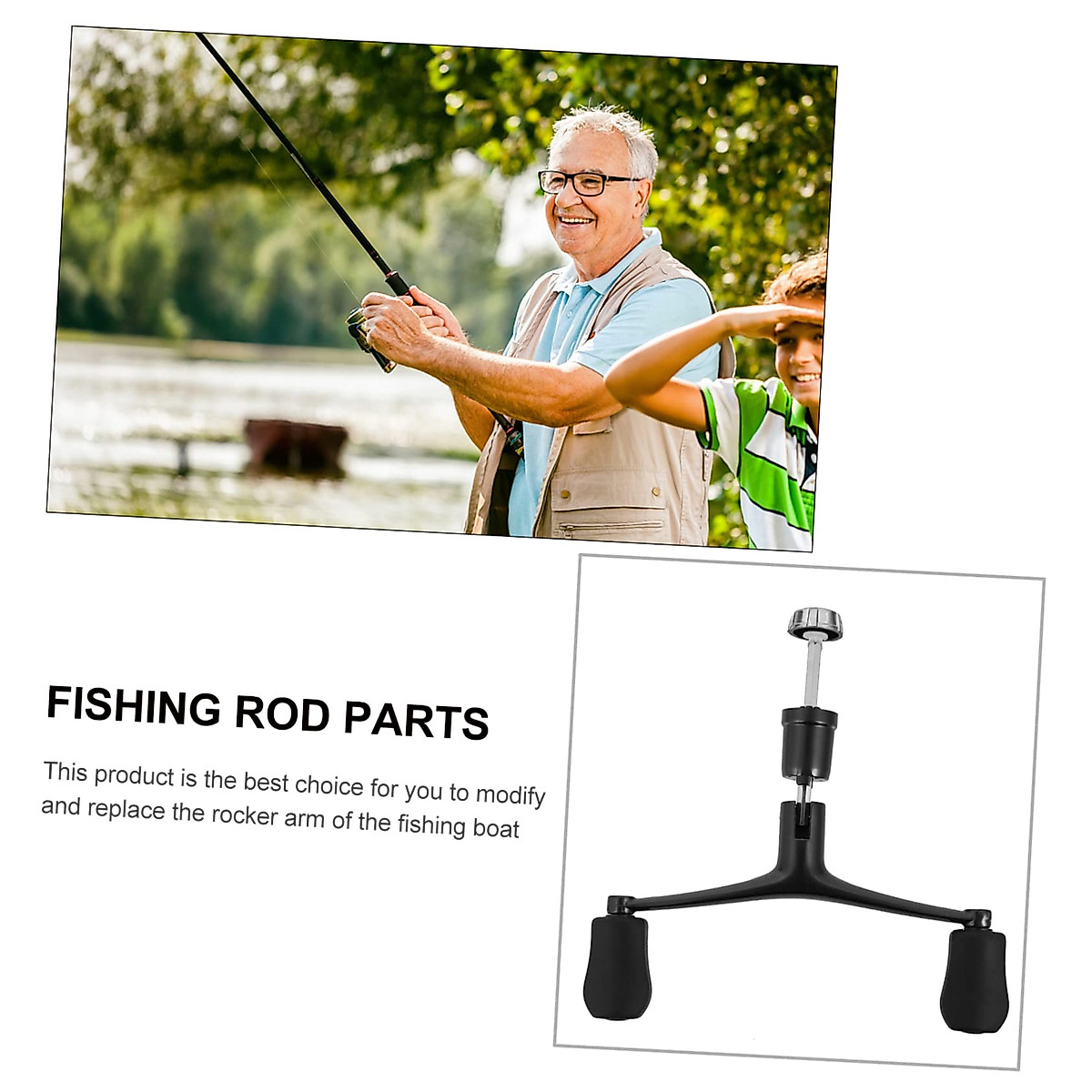 Sosoport 1pc Double Rocker Arm Swivel Rocker Fishing Boat Accessories Rotary Tool Accessories Fishing Rotary Knob Fishing Reel Knob Fishing Handle Arm Grip Reels Fishing Rod Parts Lengthen