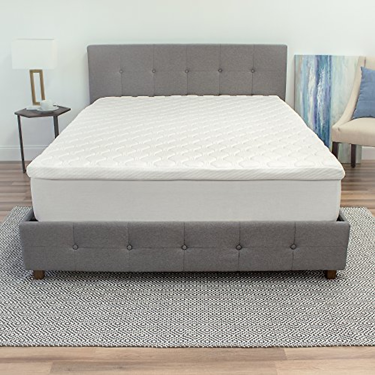 BioPEDIC Hybrid Micro Coil and Memory Foam Mattress Topper, Twin, White