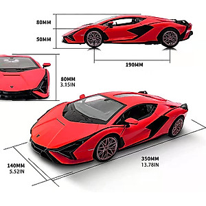 RASTAR RC Car 1/14 Scale 2.4Ghz Lamborghini Sian FKP 37 Radio Remote Control R/C Toy Car Model Vehicle (Red)