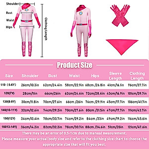 KDFJIEelf Peach Super Brothers Costume for Girls, New Models Peach Cosplay Combat Bodysuit, for Halloween (120(7Y)