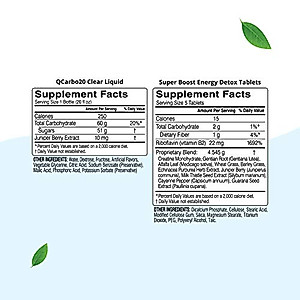 Herbal Clean QCarbo 20 Same-Day Premium Detox Drink, Strawberry Mango Flavor, 20 Fl Oz, and Tablets, 5 Count