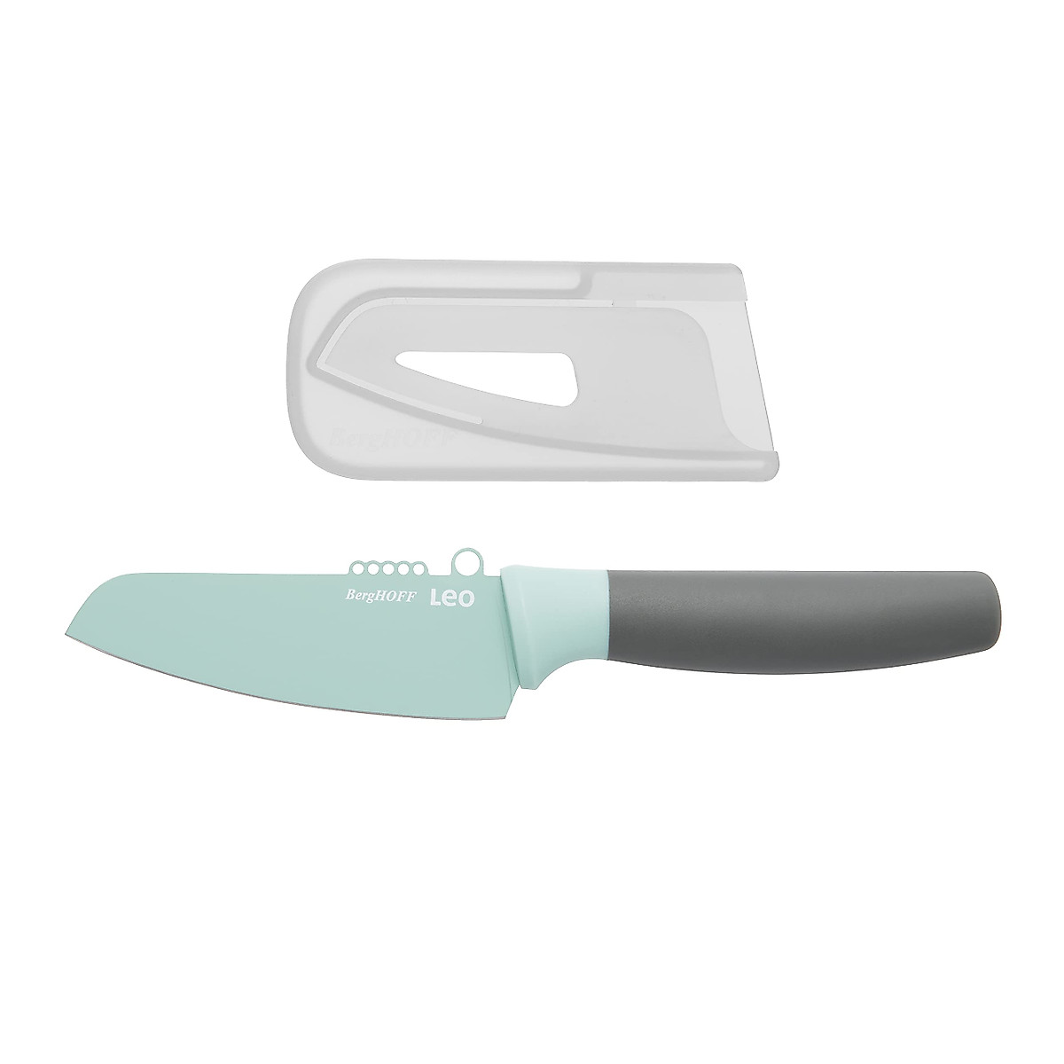 BergHOFF Leo Ceramic Coated Non-Stick Vegetable Knife with Zester, 11cm, Stainless Steel, Green, 5.5 x 24.5 x 2 cm