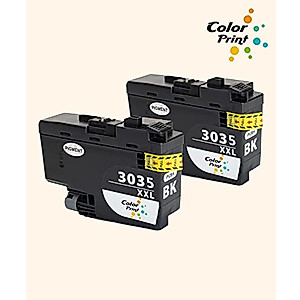2-Pack ColorPrint Compatible Black Ink Cartridge LC3035XXL Replacement for Brother LC3035 XXL LC3033 LC3033XXL LC3035BK LC-3035BK Work wiht MFC-J815DW MFC-J805DWXL MFC-J805DW MFC-J995DW MFC-J995DWXL