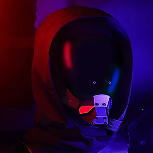 Marikito Cyberpunk Mask Helmet for Adult,Techwear Futuristic Masks, Halloween Holiday Party Cosplay Costume Props,Black, Anti-fog Lens