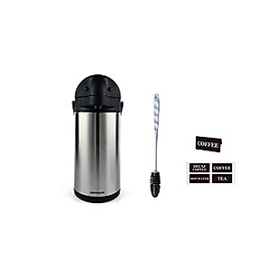 Heritage66 Stainless Steel Thermal Coffee Carafe Airpot Beverage Dispenser Large Triple Wall Thermal Vacuum insulated 10 hours heat Retention 20 hours cold Retention tea water coffee (3Liter / 101 OZ)