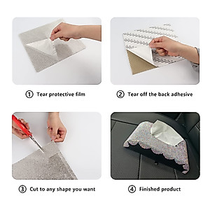 9.4"x7.8" 97 Bling Rhinestone Car Stickers,DIY Car Decals with Self-Adhesive Car Decorations,20PCS Bling Car Accessories Interior&Exterior for Car Dashboard,Door Handles