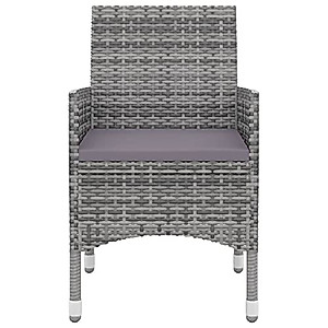 WHOPBXGAD 7 Piece Patio Dining Set Lawn Furniture,Patio Furniture Sets,Patio furnitureSui for patios, Gardens, lawns, Balconies, Poolside,with s Poly Rattan and Glass