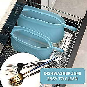 EuChoiz 2 Pcs Silicone Reusable Zip Storage Bag 49oz and 37oz, Sandwich Food Meal Prep Storage Container Sealed Containers for Vegetables Fruits Meat Fish Grains Freezer Keep Fresh Oven Microwave Dishwasher Safe Stand Up