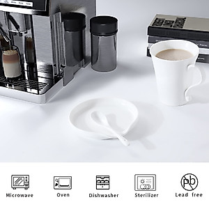 GDCZ Ceramic Spoon Rest for Stove Top 5 Inches Large Spoon Holder for kitchen Counter, Coffee Spoon Rest, Cooking Utensil Rest, Kitchen Accessories, Dishwasher Safe, Set of 1,White