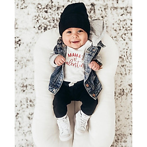 YOKJZJD Infant Toddler Baby Boy Valentines Day Outfits Letter Pullover Sweatshirt Long Sleeve T-Shirt Top Pants Fall Clothes Set (Mama's valentine, 6-12 Months)
