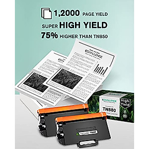 TN880 TN-880 TN880 Toner Replacement for Brother TN880 TN-880 TN 880 to Use with MFC-L6700DW MFC-L6800DW HL-L6200DW L6200DWT L6250DW (2 Black)