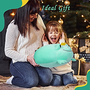 CAZOYEE Cute Frog Plush, Stuffed Animal Soft Toy, Adorable Cool Pillow & Plushies for Kids, Bedroom Decor, Gift Idea