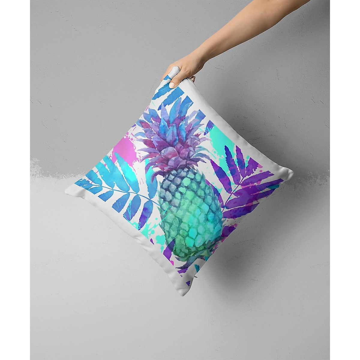 iiRov Summer Design Ink-Fuzed Decorative Throw Pillow - Tropical Summer Pineapple v1