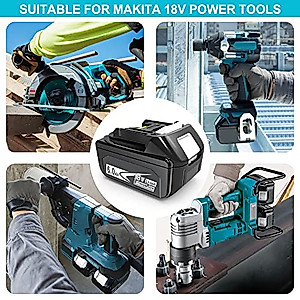 WORTHMAH BL1860 6.0Ah 18 Volt Battery Replacement for Makita 18V Battery with LED Indicator BL1815 BL1860 BL1830 BL1850B-2 LXT-400 Cordless Power Tools,2 Packs with 1 Carpenter Pencil