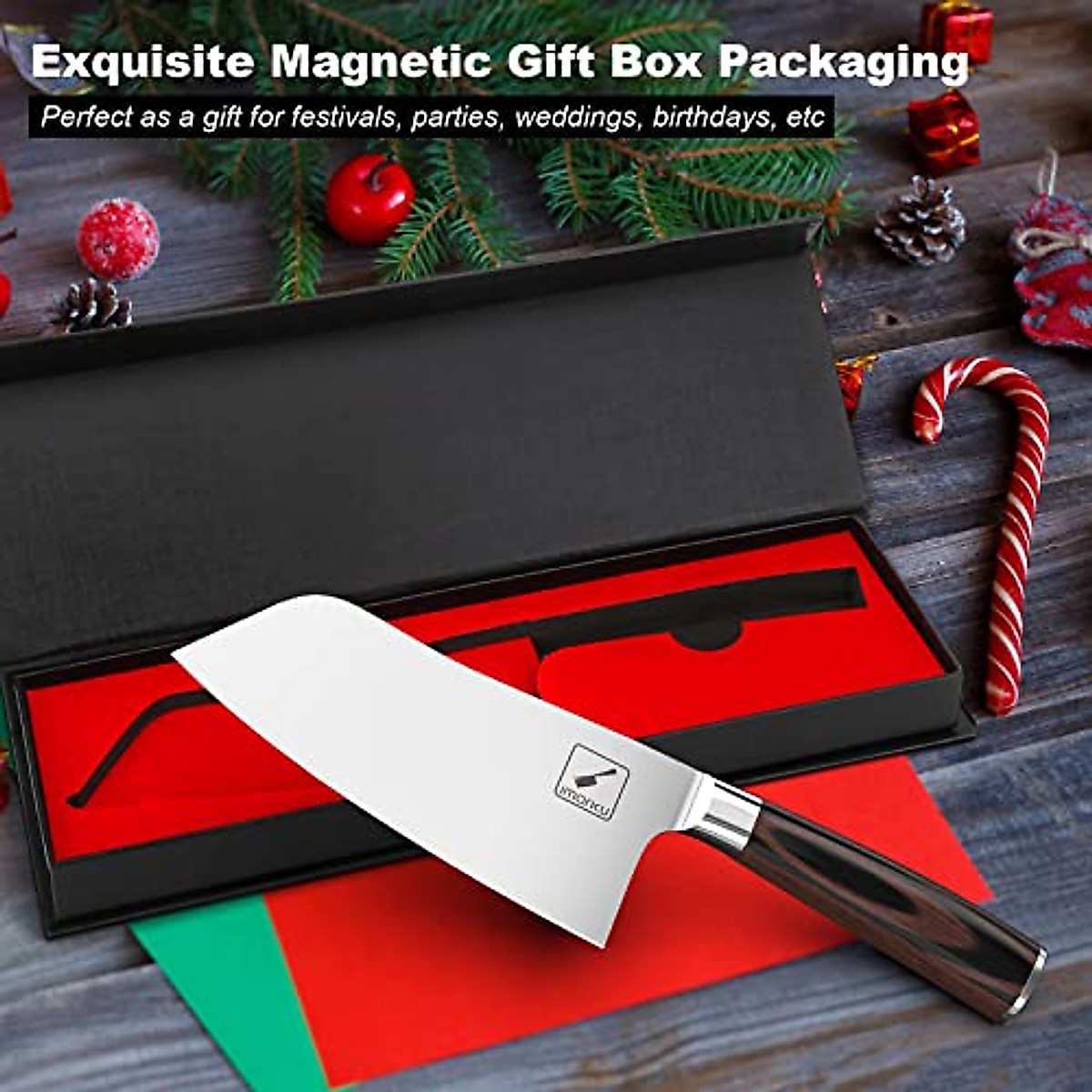 imarku Kitchen Knife, 7 Inch Ultra Sharp Butcher Knife - Japanese SUS440A Stainless Steel Cleaver Knife with Ergonomic Handle, Meat Knife for Home, Kitchen, Restaurant - Best Gifts