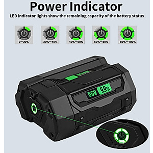DMKAOLLK 56V 5.0 Ah Replacement for EGO Battery for Ego 56V Battery BA2800 BA2800T BA1400T BA2242T BA4200 BA4200T BA5600T, fit for All 56V EGO Power Tools ST1511T LB7654 ST1623T MHC1502 ST1502LB