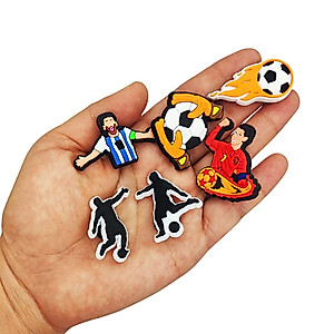 32PCS Soccer Shoe Charms for Croc Clog Decoration Sports Ball Sandals Accessories for Boys Men Teens Girls Women Party's Favor