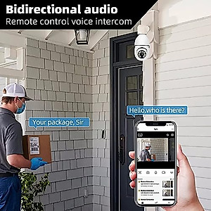 QAMY Optapower Light Bulb Security Camera,With Extension Link, Light Bulb Camera, 2.4g Wifi 360° PTZ Screw In Camera Light Socket Outdoor Works With Alexa & Google Assistant,Light Bulb Camera Outdoor