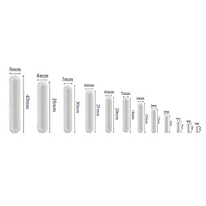 12pcs PTFE Magnetic Stirrer Mixer Stir Bar Spinbar White Color