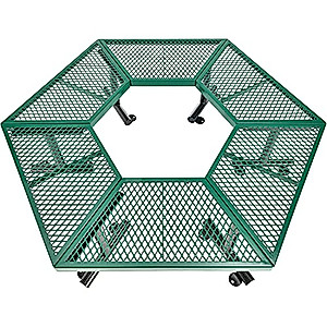 Global Industrial Hexagon Outdoor Tree Bench, Expanded Metal, 73" L x 63" W x 18" H, Green