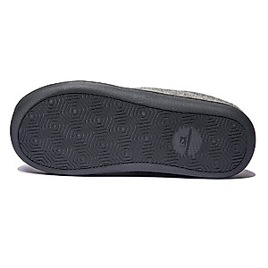 NewDenBer Men's Cozy Memory Foam Slippers Soft Felt Wool Slip on Indoor Outdoor Clog House Shoes (10-10.5 D(M) US, Grey)