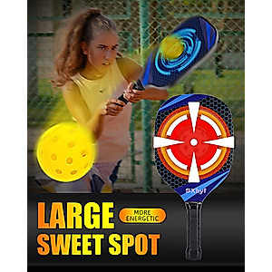 SXhyf Pickleball Set with Net Paddles of 4 Beginner Racquets Set, Fun Racquet Sport Include Wood & Balls 1 Carry Bag, Gifts for Men Women